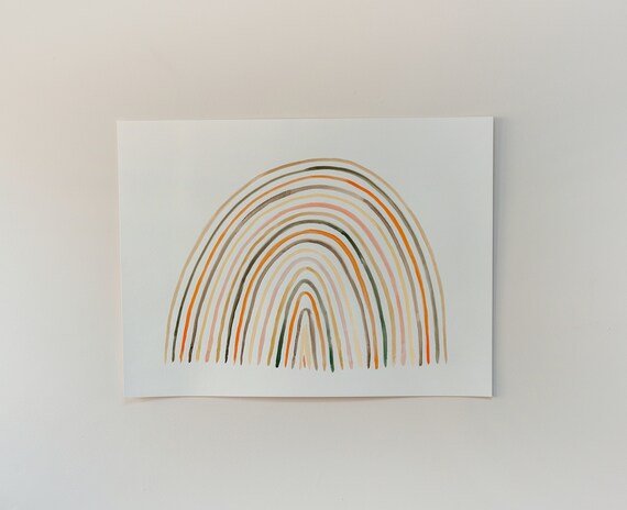 Organic Earthy Rainbow Watercolor Print | Etsy