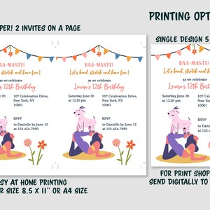 Goat Yoga Invitation, Goat Yoga Birthday Invitation, Yoga Invitation ...