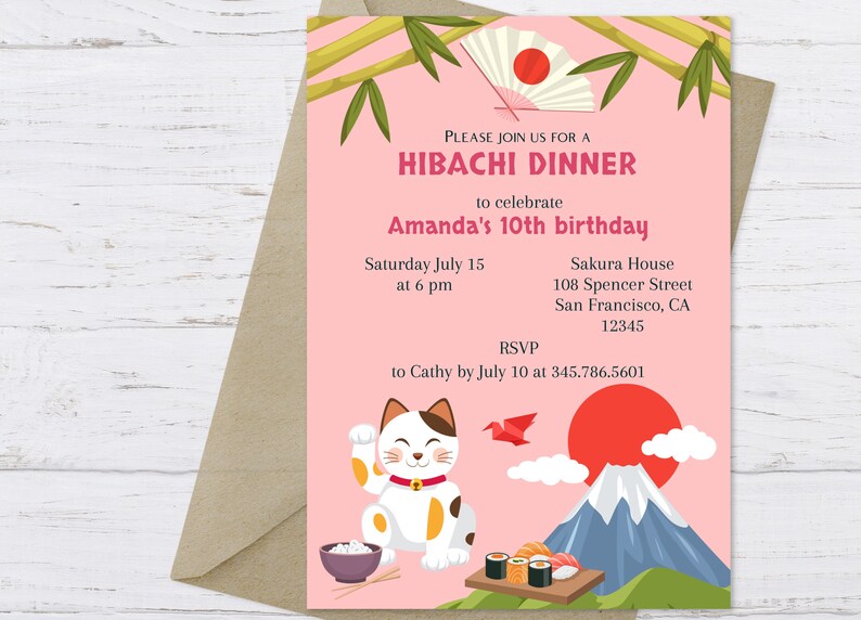 Hibachi Invitation, Hibachi Dinner Invitation, Japanese Invitation ...