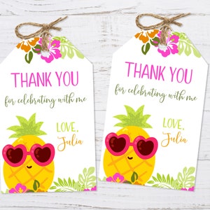Pineapple Thank You Tag, Pineapple Thank You Favor Tag, Pineapple Favor ...