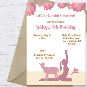 Goat Yoga Invitation, Goat Yoga Birthday Invitation, Yoga Invitation ...