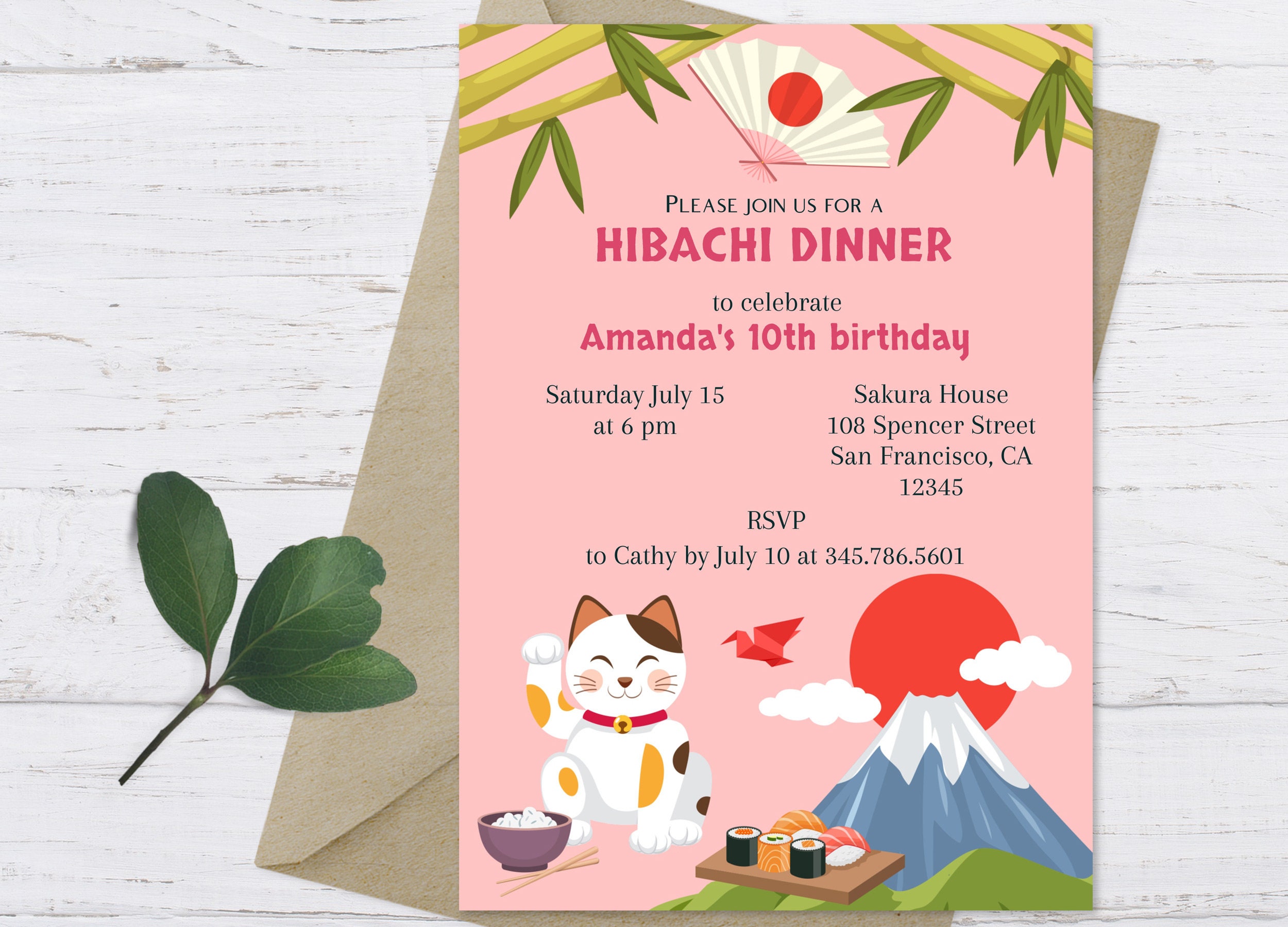 Hibachi Invitation, Hibachi Dinner Invitation, Japanese Invitation ...