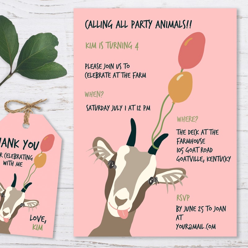 Goat Birthday Card - Etsy