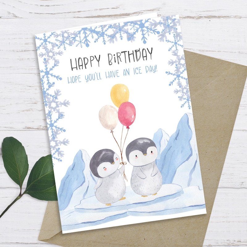 Penguin Birthday Card - Etsy