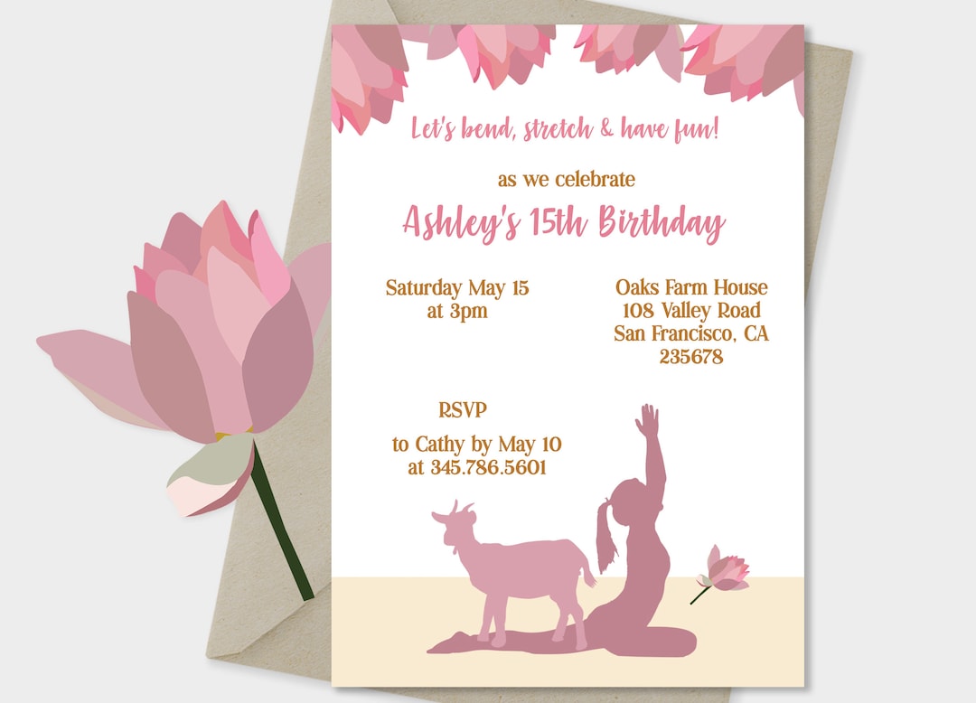 Goat Yoga Invitation, Goat Yoga Birthday Invitation, Yoga Invitation ...