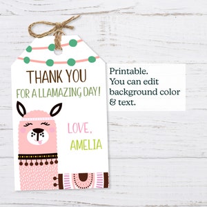 Llama Thank You Tags, Llama Thank You Gift Tag, Llama Favor Tags, Llama ...