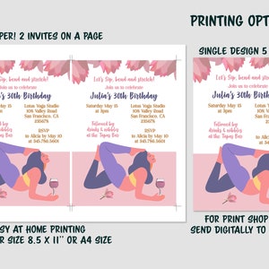Yoga Invitation, Yoga Birthday Invitation, Yoga Party Invitation, Yoga ...