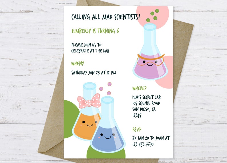 Science Party Invitation, Science Party Invite, Science Birthday Party ...