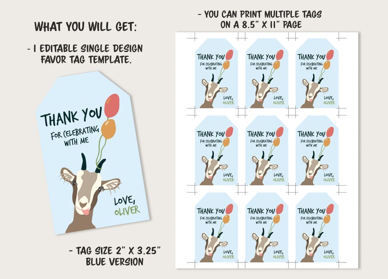 Farm Thank You Tags Farm Favor Tags Goat Thank You Tags - Etsy