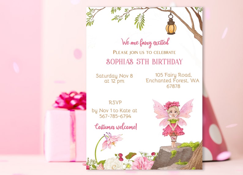 Fairy Birthday Invitation, Fairy Party Invitation, Fairy Birthday ...
