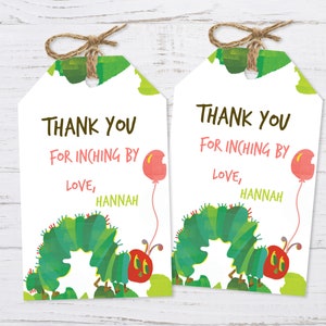 Hungry Caterpillar Thank You Tag, Hungry Caterpillar Favor Tags, Very ...