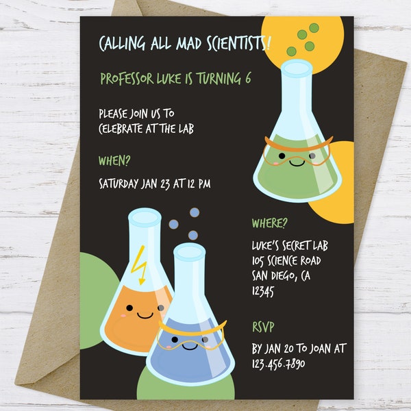 Science Invitation - Etsy