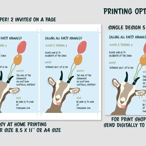 Goat Invitation, Goat Birthday Invitation, Farm Birthday Invitation ...