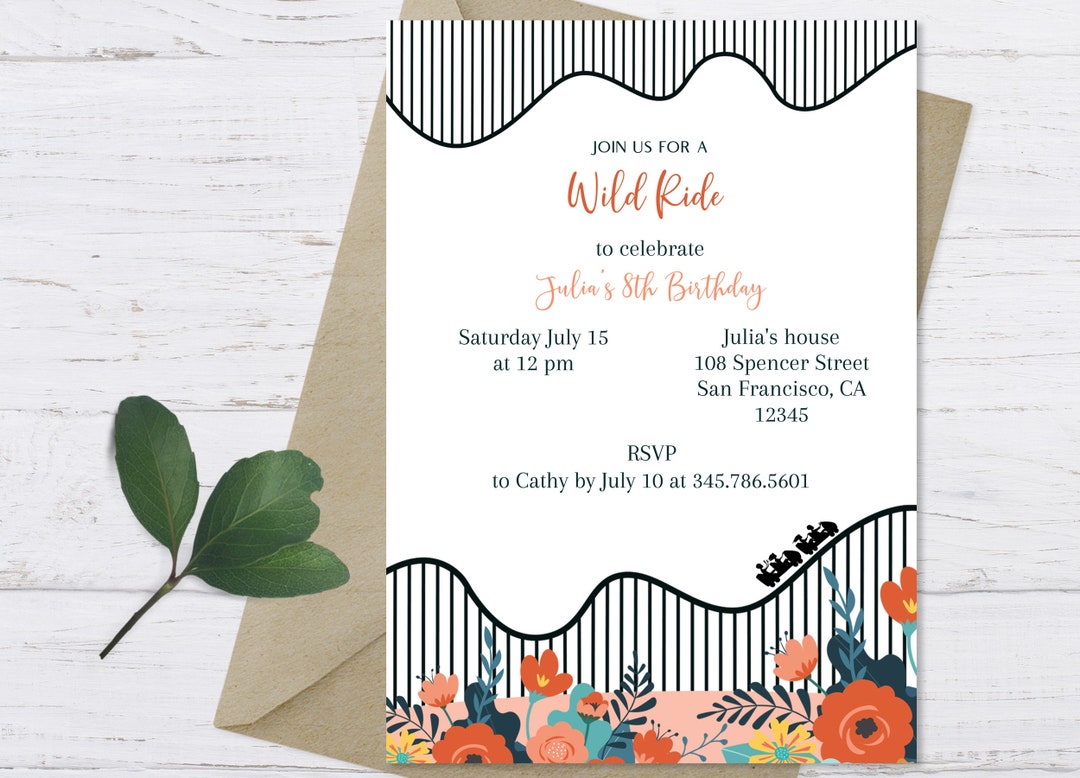 Amusement Park Invitation, Amusement Park Party Invite, Fun Park ...