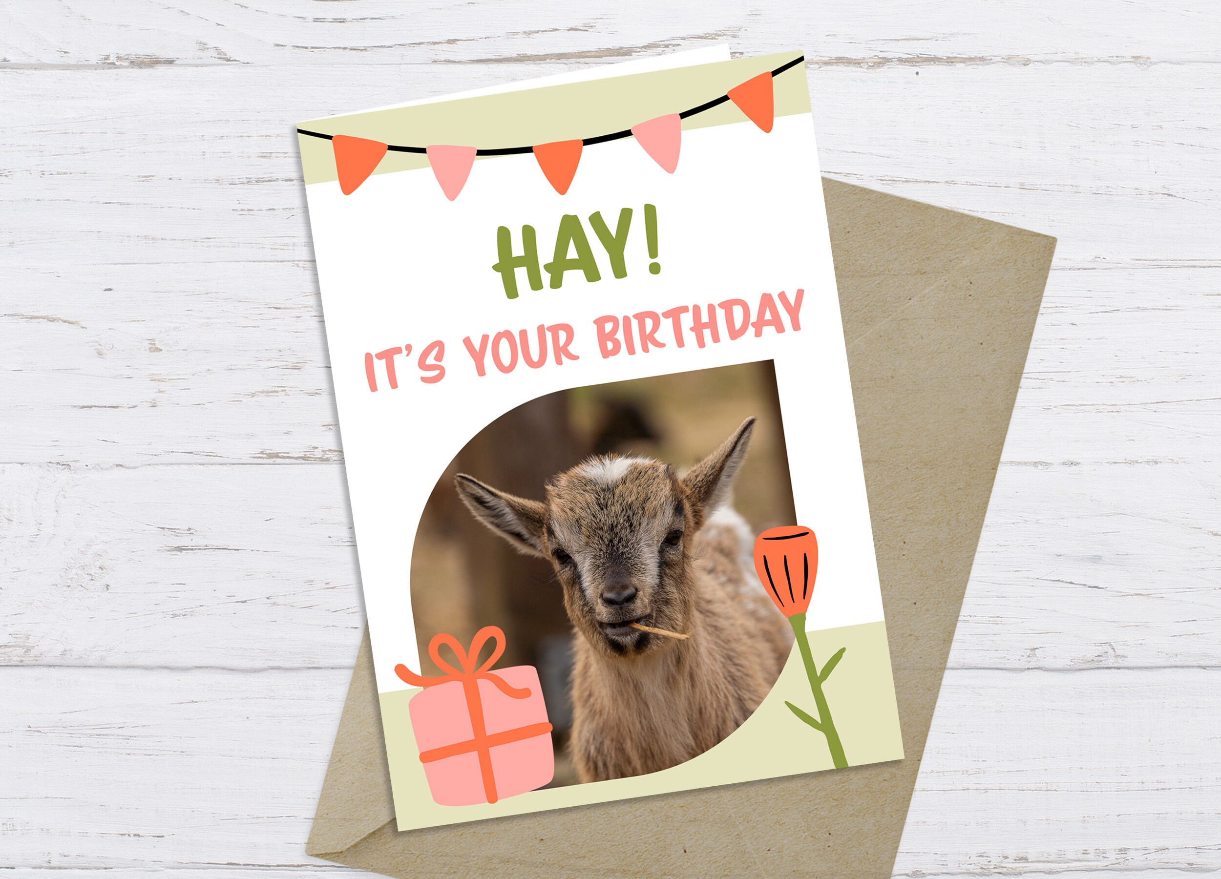 Goat Birthday Card, Goat Birthday Card Printable, Farm Birthday Card ...