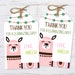 Llama Thank You Tags, Llama Thank You Gift Tag, Llama Favor Tags, Llama ...