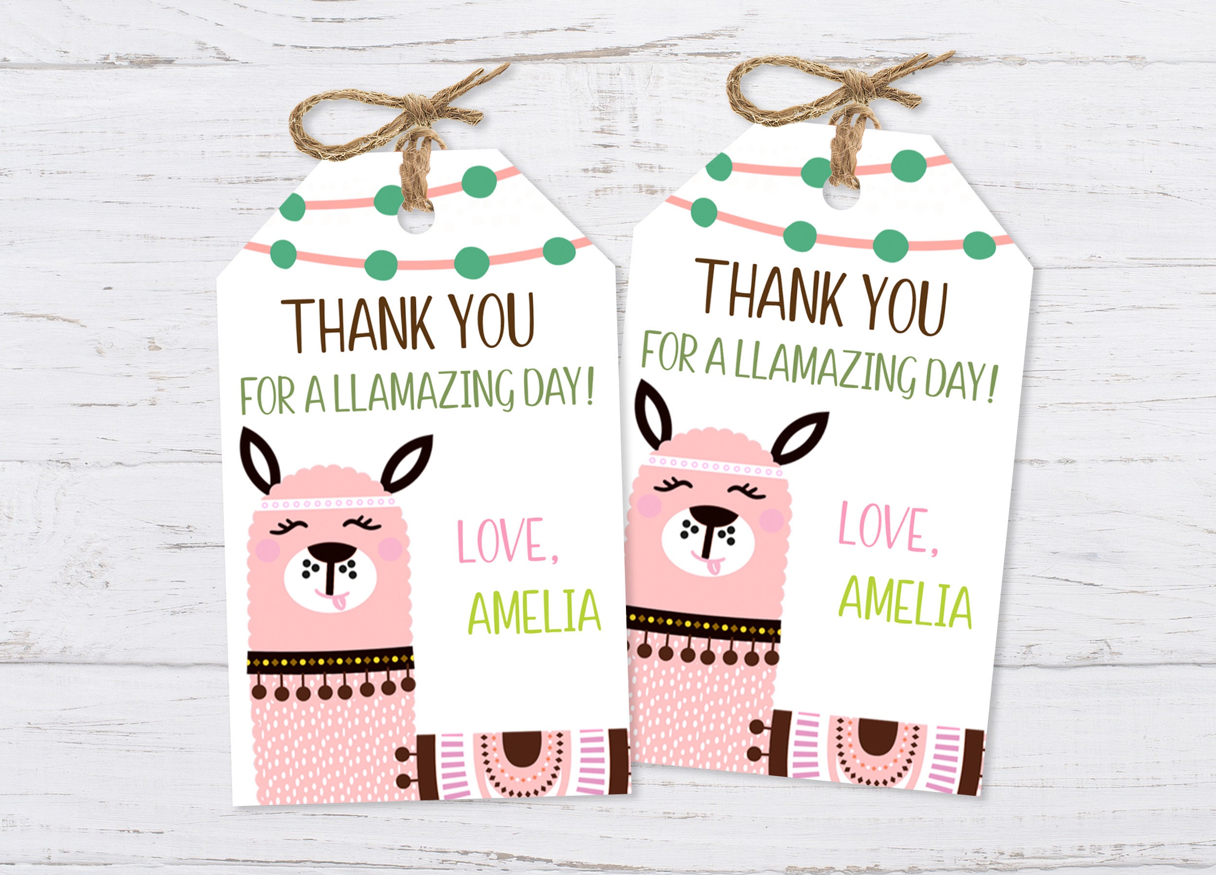 Llama Thank You Tags, Llama Thank You Gift Tag, Llama Favor Tags, Llama ...