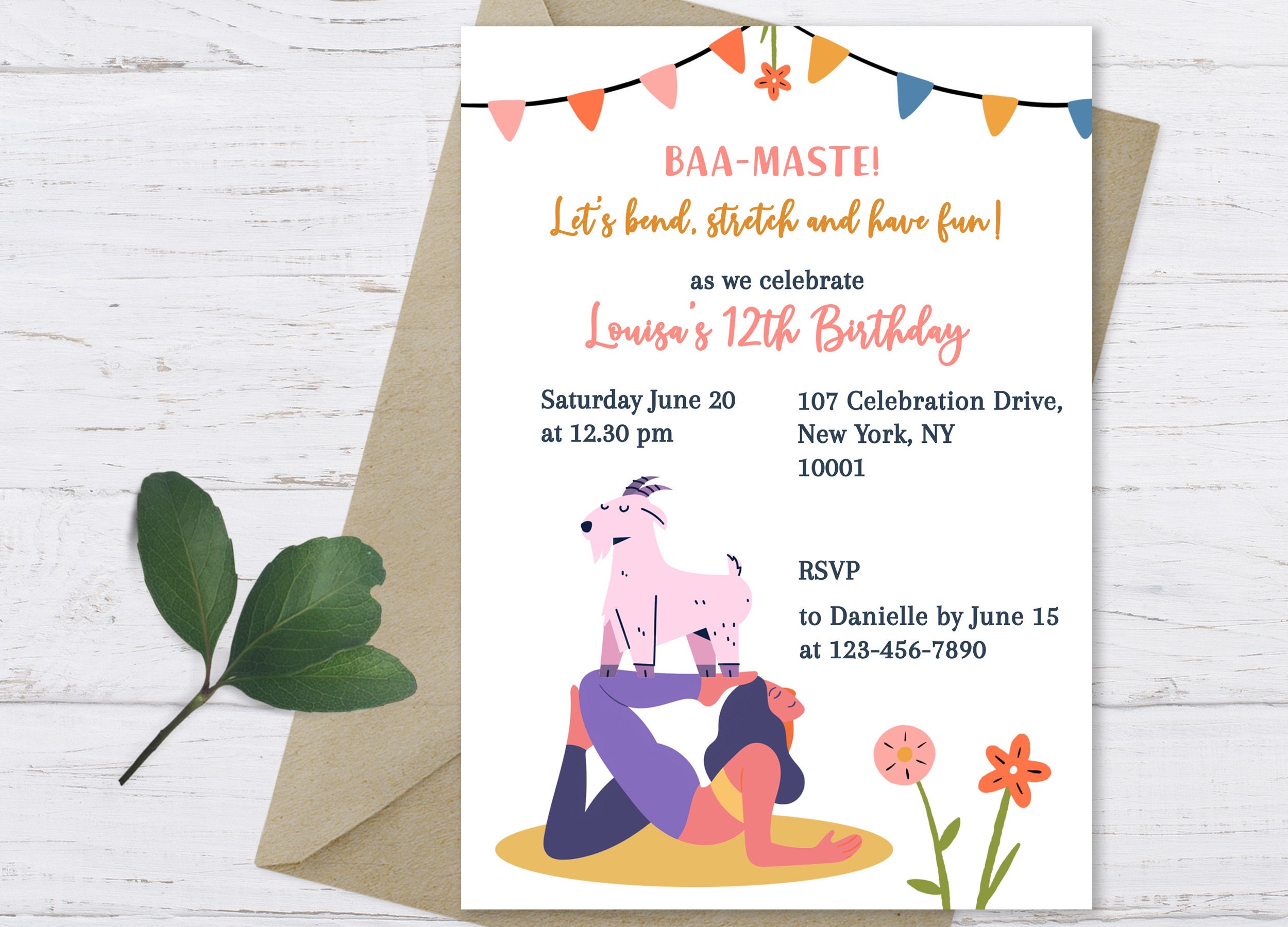 Goat Yoga Invitation, Goat Yoga Birthday Invitation, Yoga Invitation ...