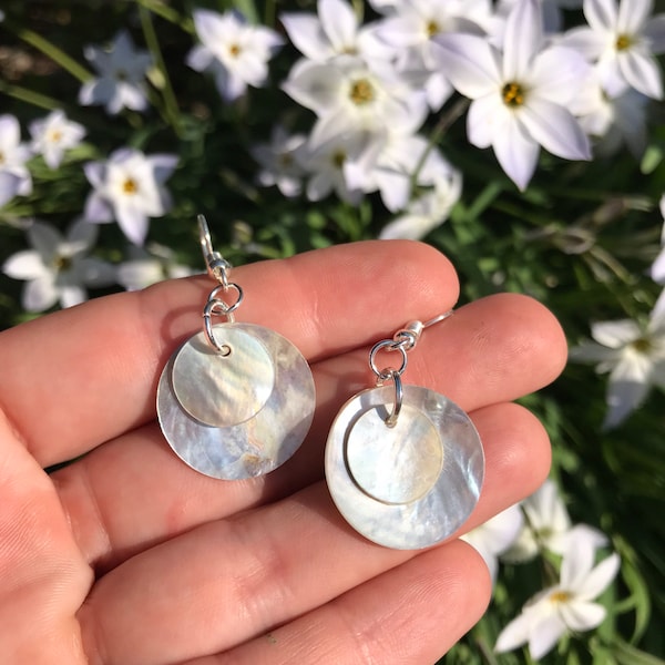 White Shell Earrings - Etsy