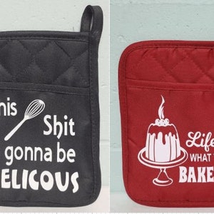 Pot holders various funny sayings | Etsy