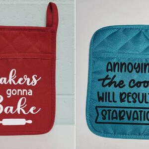 Pot holders various funny sayings | Etsy