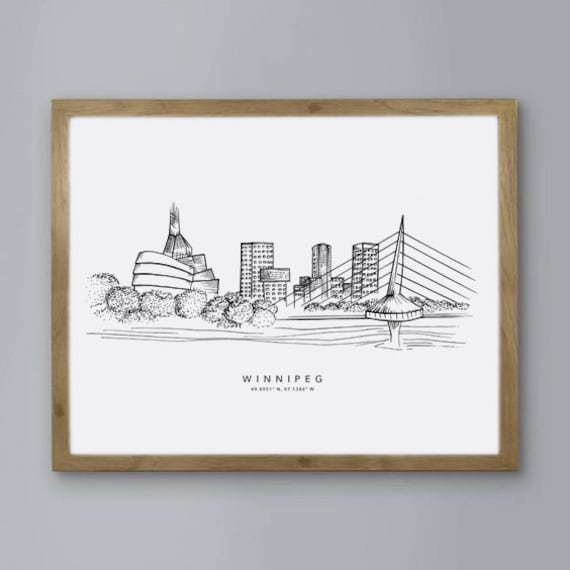 WINNIPEG City Skyline WPG Manitoba | Etsy Canada