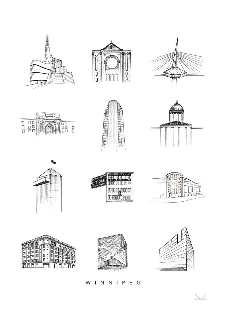 WINNIPEG - Iconic Landmarks, WPG, Manitoba, Peg City - Etsy