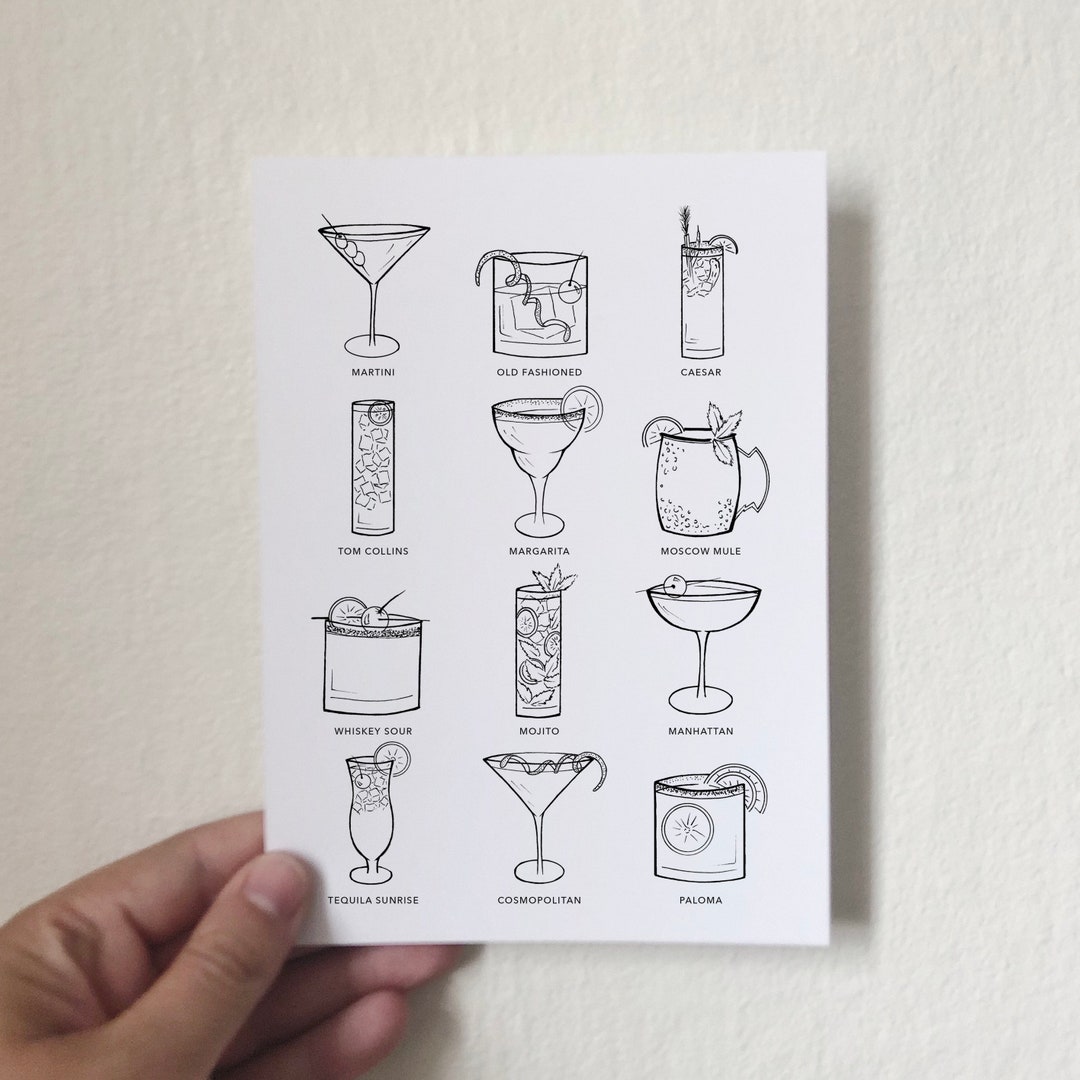 Classic Cocktails Art Print - Etsy