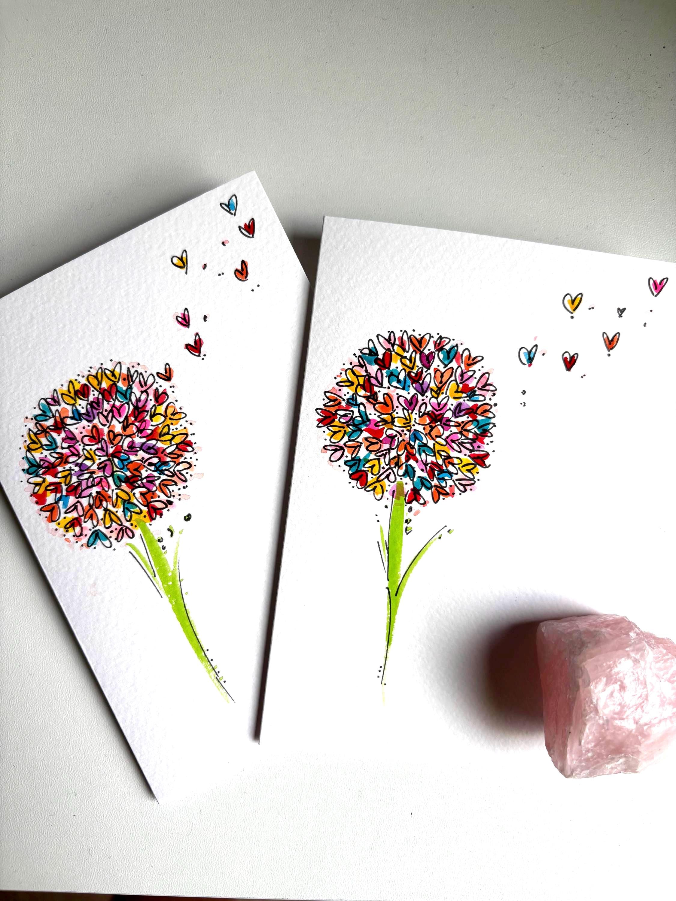 Hand-painted Sympathy Card With Watercolor Floral Design – Handmade ...