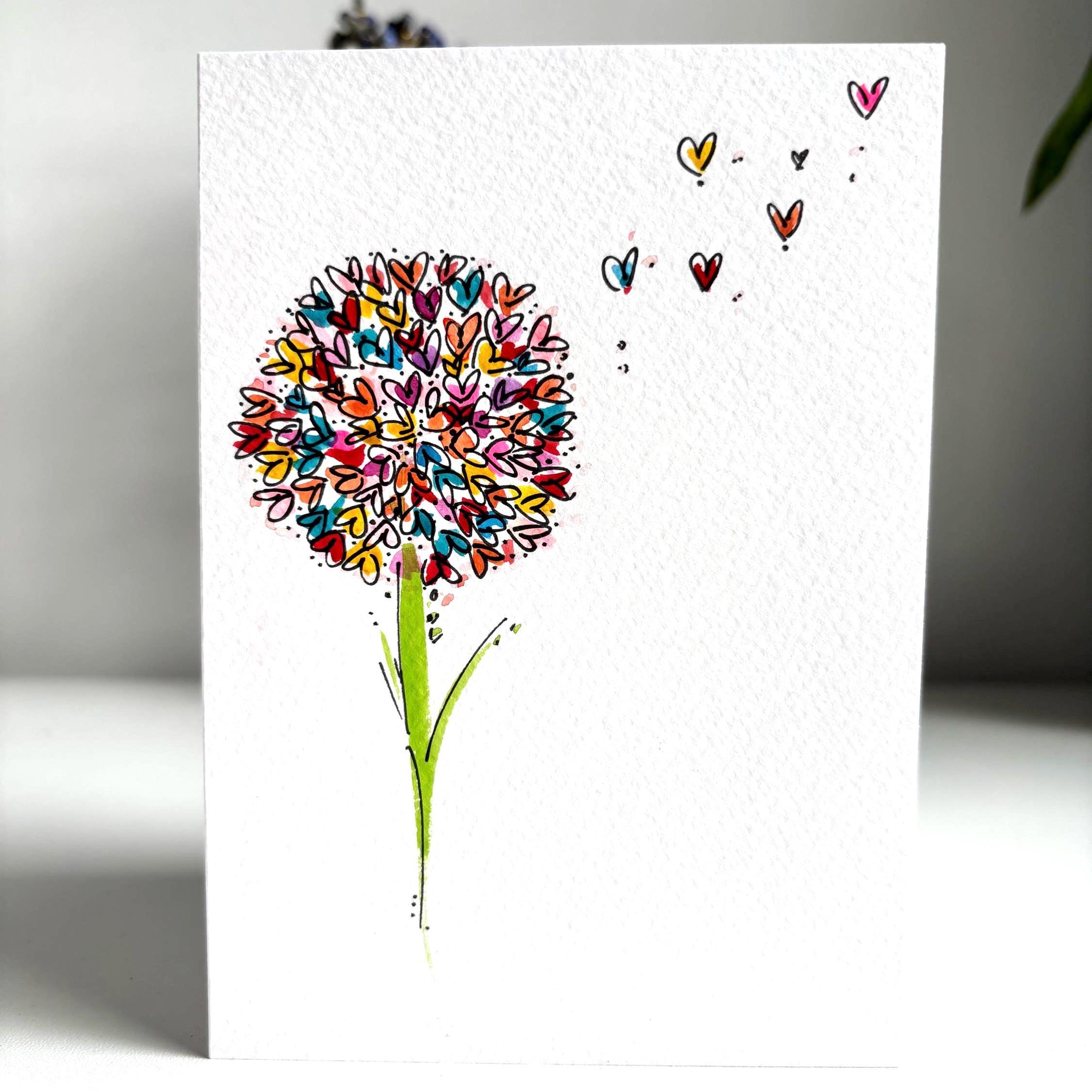 Hand-painted Sympathy Card With Watercolor Floral Design – Handmade ...