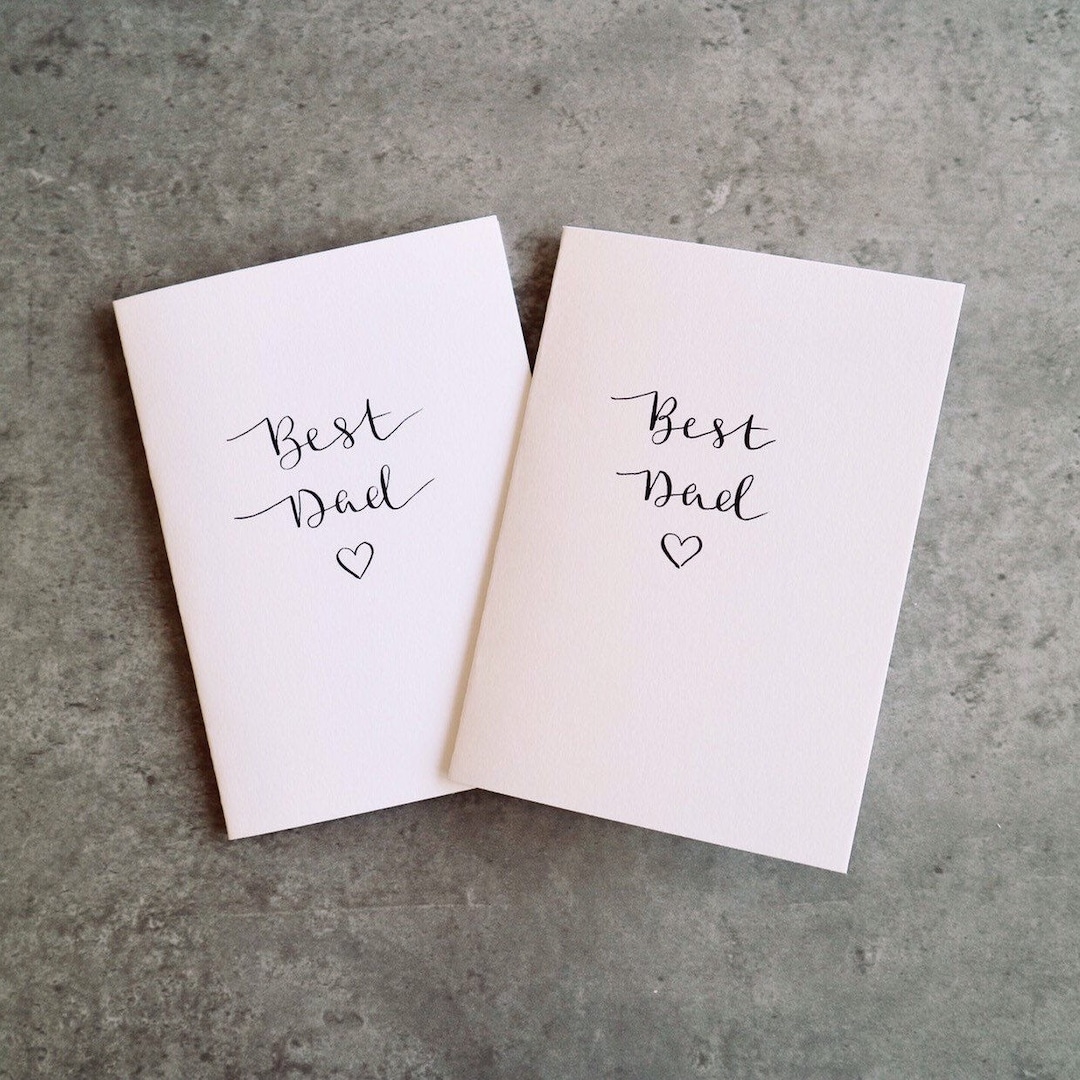 Personalized Best Dad Card – Handmade Minimalist Father's Day Greeting ...