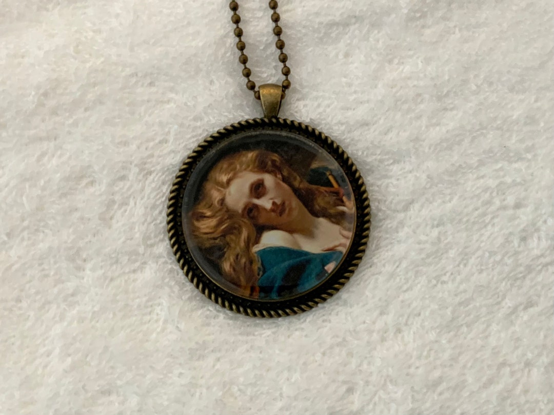 Mary Magdalene in the Cave French Art Print Pendant Necklace - Etsy