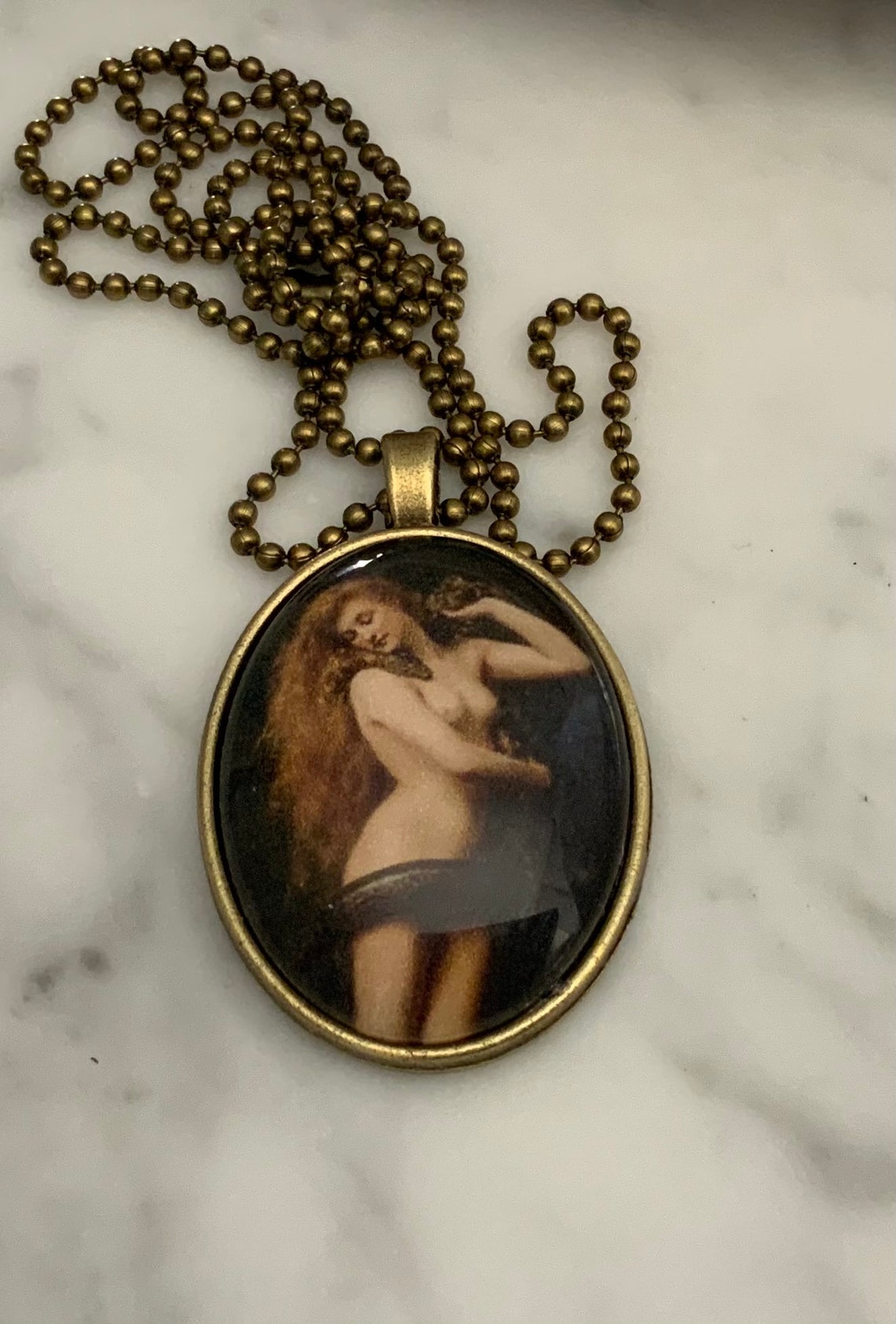 Pre Raphaelite Art Print Pendant Necklace Lilith John Etsy