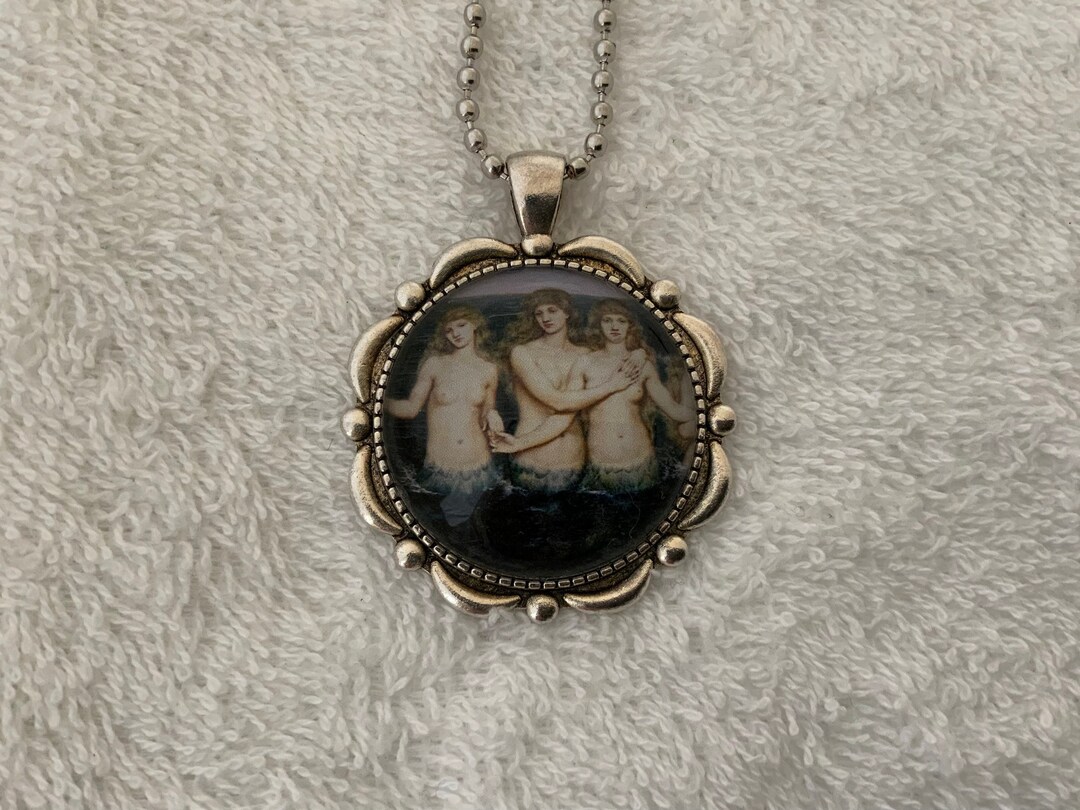 Pre-raphaelite Art Print Pendant Necklace Sea Maidens Evelyn De Morgan ...