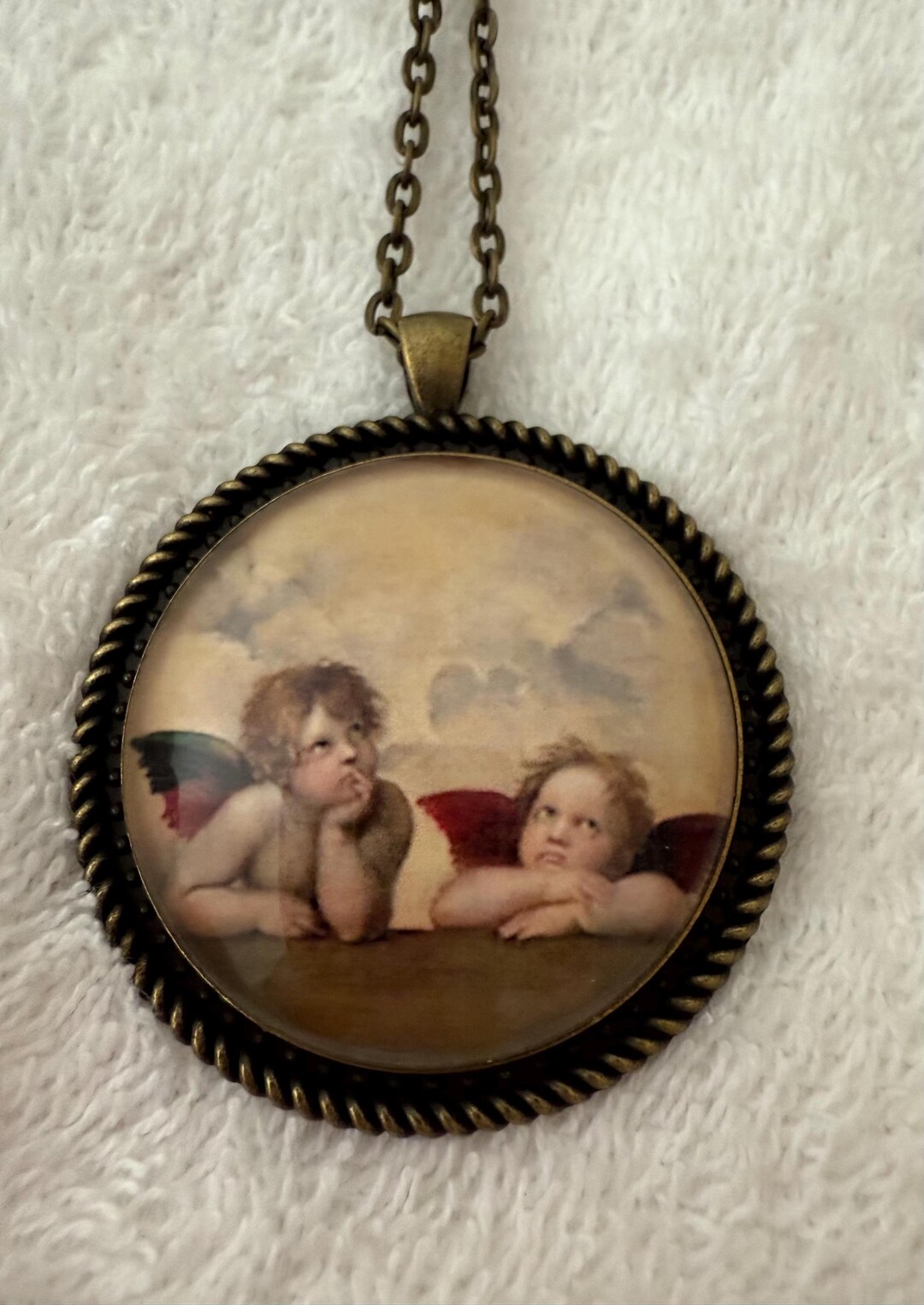 Raphael Italian Renaissance Art Print Pendant Necklace- Angel/cherub ...