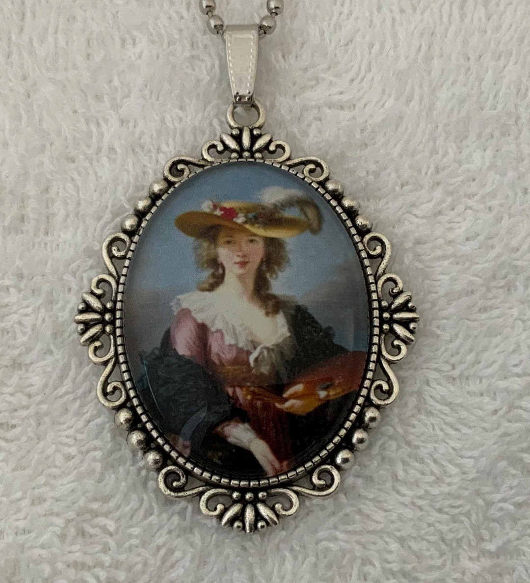 Elizabeth Vigee Le Brun- French Rococo Art Print Pendant Necklace- Self ...