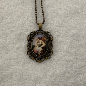 Cupid and Psyche Art Print Pendant Necklace Francois Gerard French ...