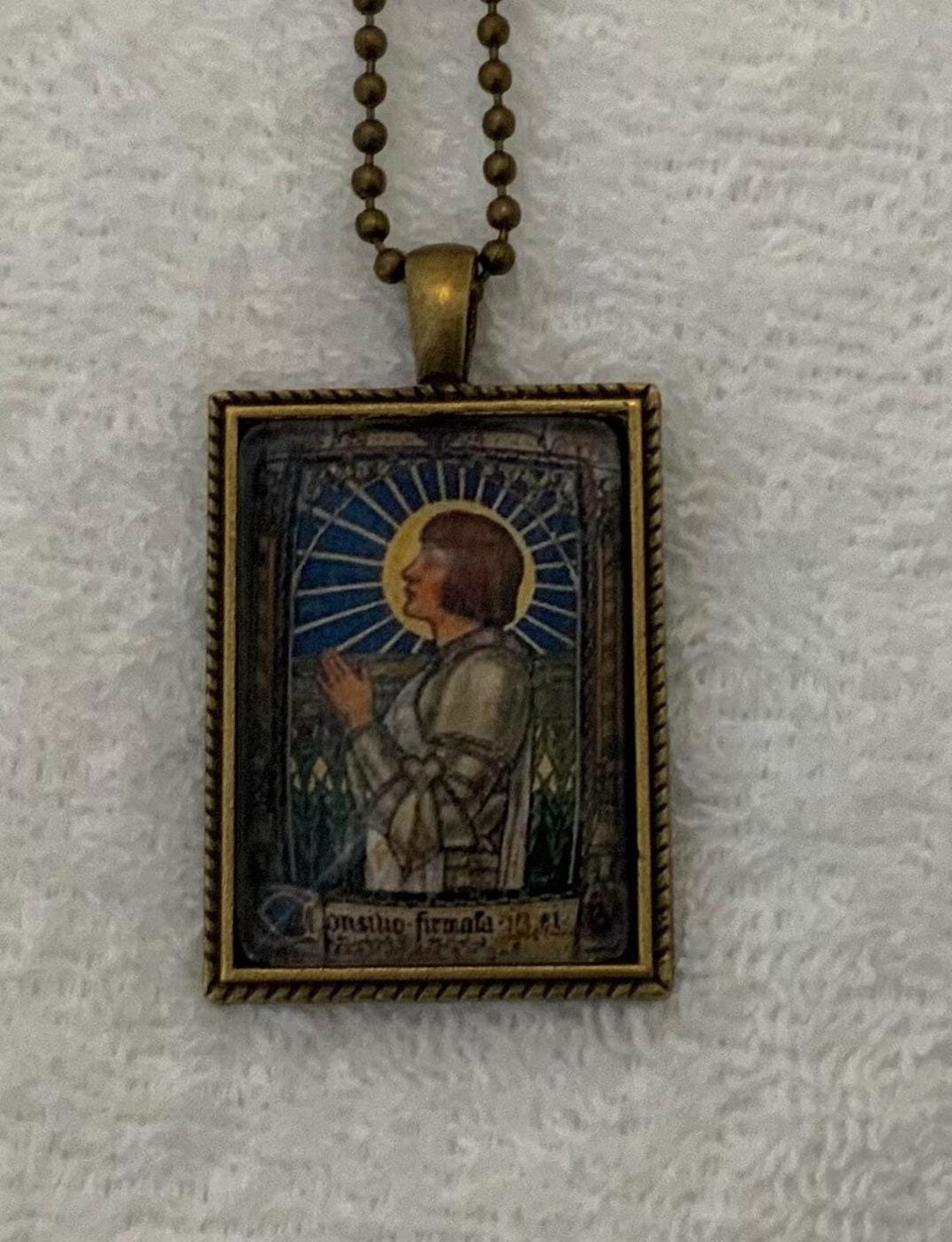 Joan of Arc at Nouveau Art Print Pendant Necklace Jeanne Antoinette ...