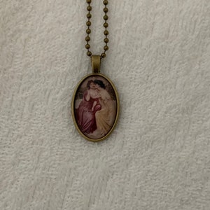 Sappho and Erinna Pre-raphaelite Art Print Pendant Necklace Women in ...