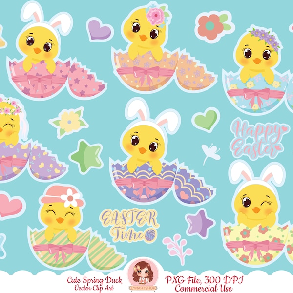 Easter Chick Clipart - Etsy