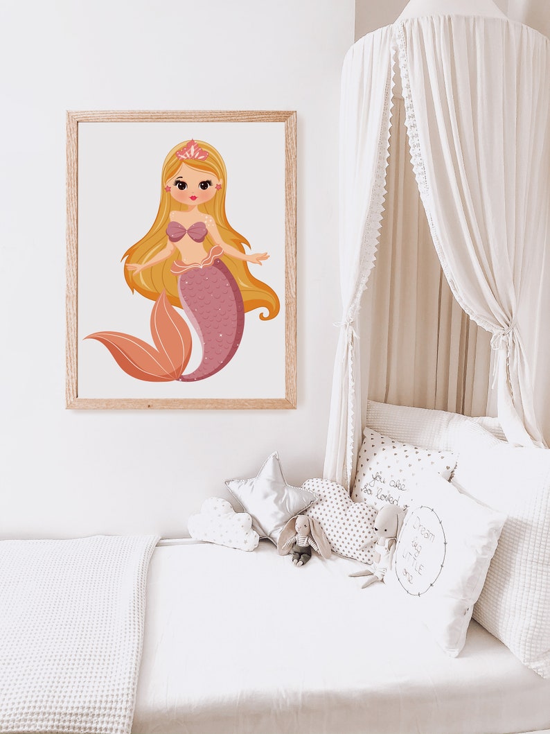 Cute Mermaid Clipart PNG Mermaids Clip Art Little Mermaid - Etsy