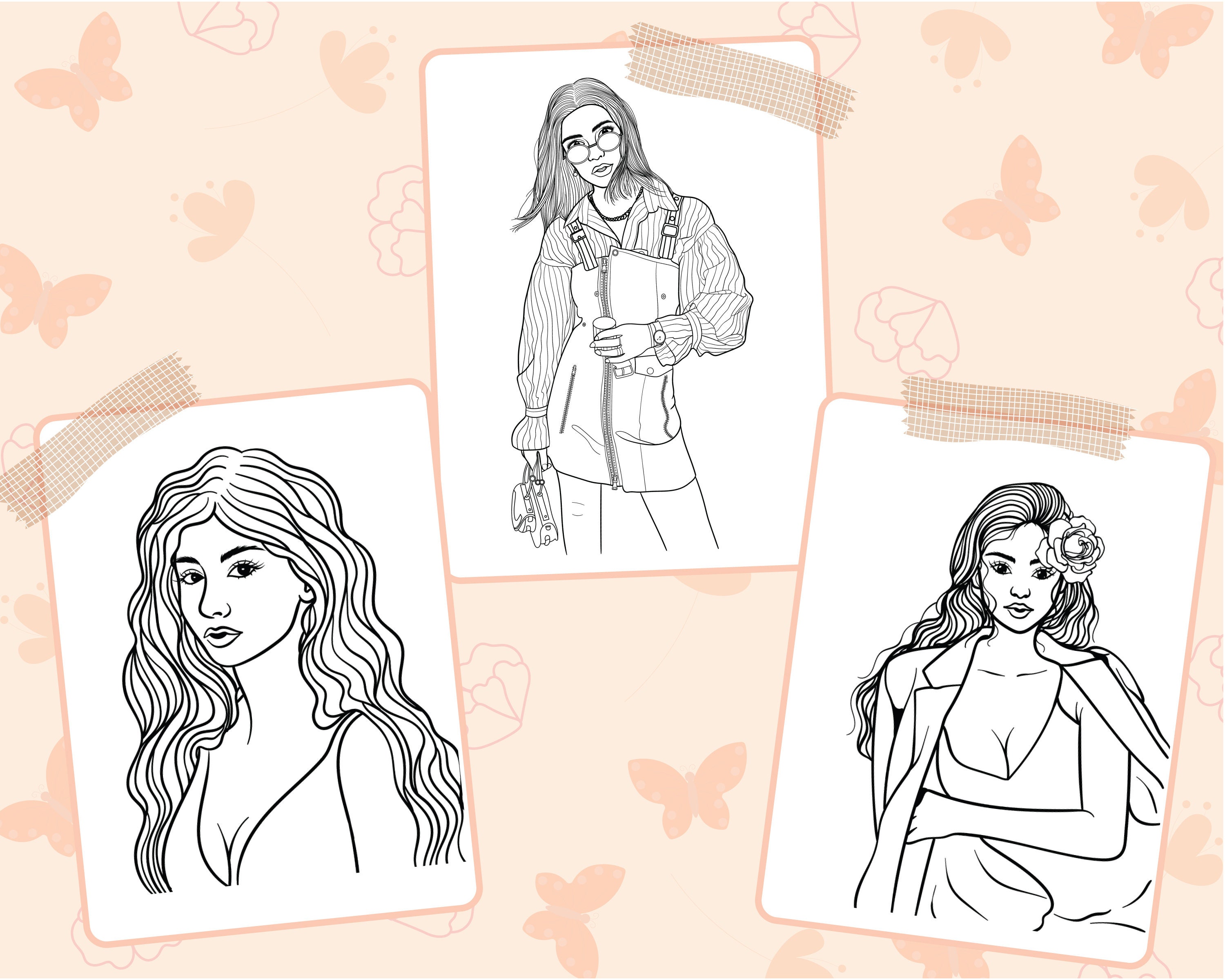 2 Customized Photo Coloring Pages, Personalized Coloring Page, Coloring ...