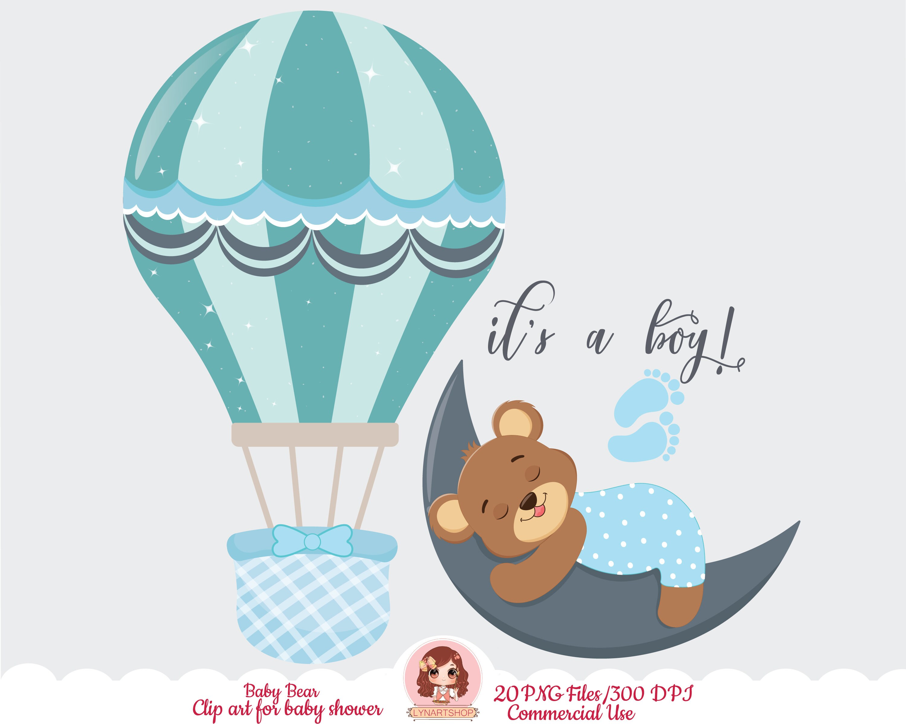Cute Teddy Bear Clipart Nursery Clipart Baby Shower Bear - Etsy