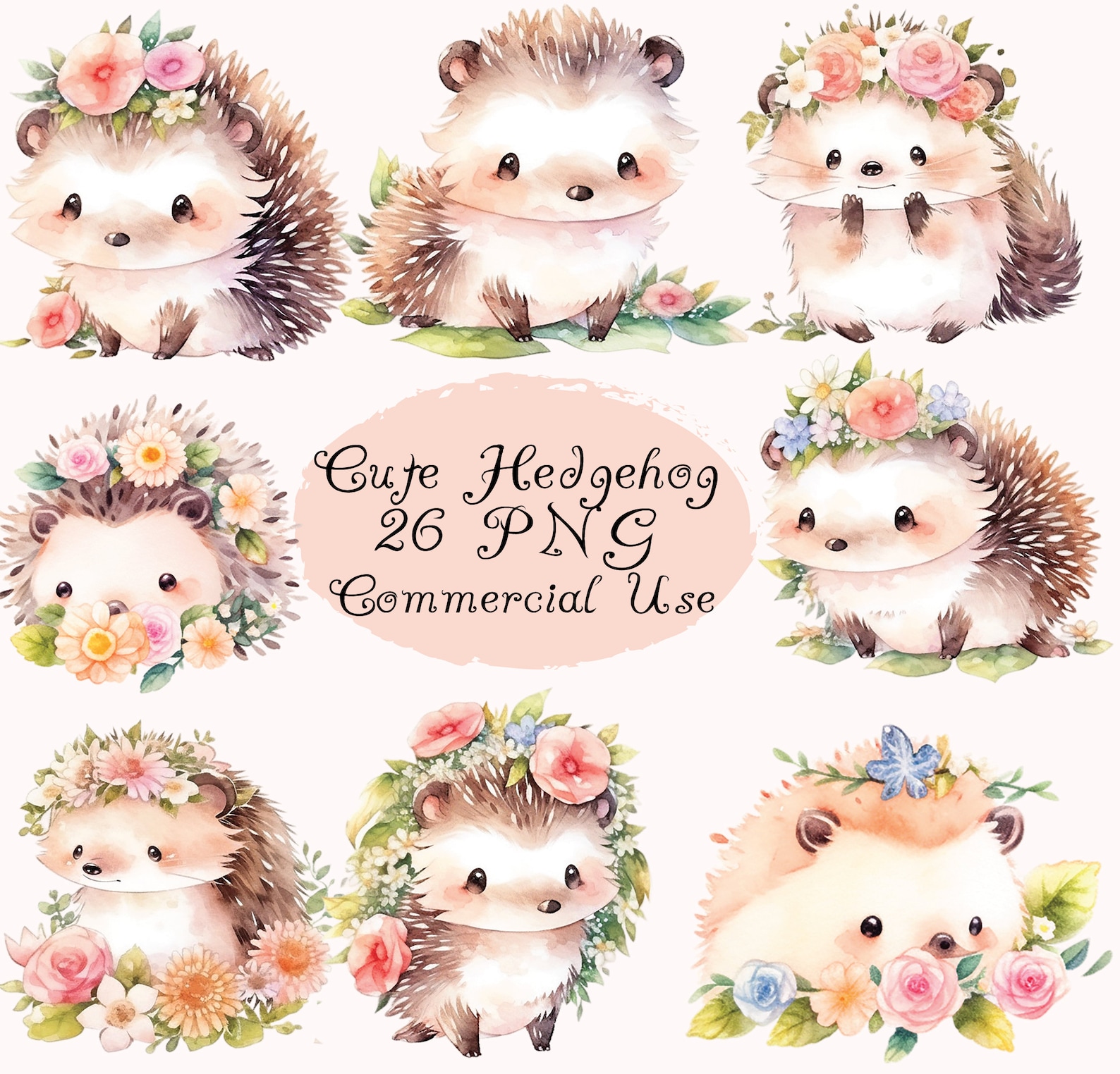 Cute Watercolor Hedgehog Clipart PNG, Safari Animal Clip Art, Spring ...