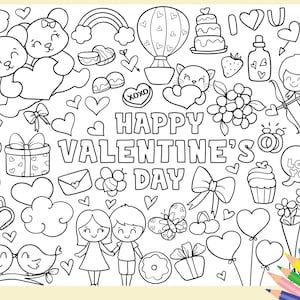 Valentine's Coloring Pages for Kids and Adults, Activity Sheets ...