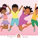 Cute Kids Clipart, Jumping Children, African American Kids, Happy, Joy ...