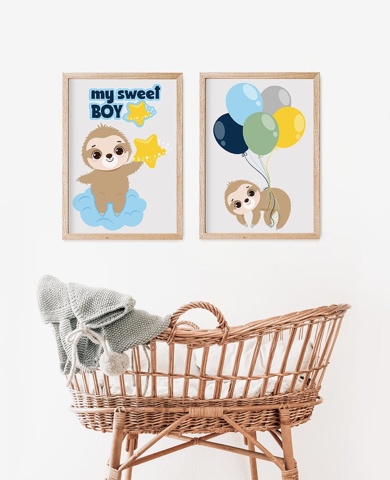 Cute Baby Boy Sloth Clipart PNG Sloths Clip Art Nursery Clip - Etsy