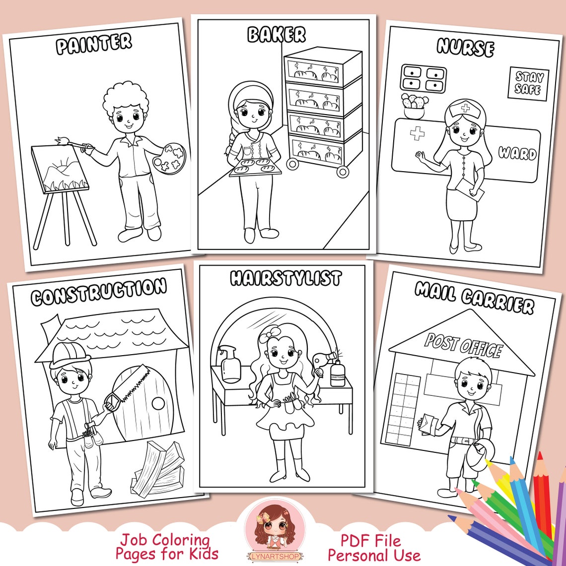 Inspiring Careers & Occupation Coloring Pages for Kids, Different ...