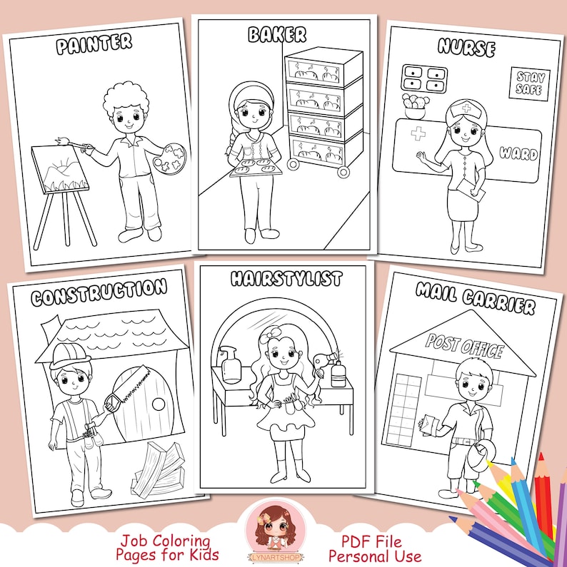 Inspiring Careers & Occupation Coloring Pages for Kids, Different ...