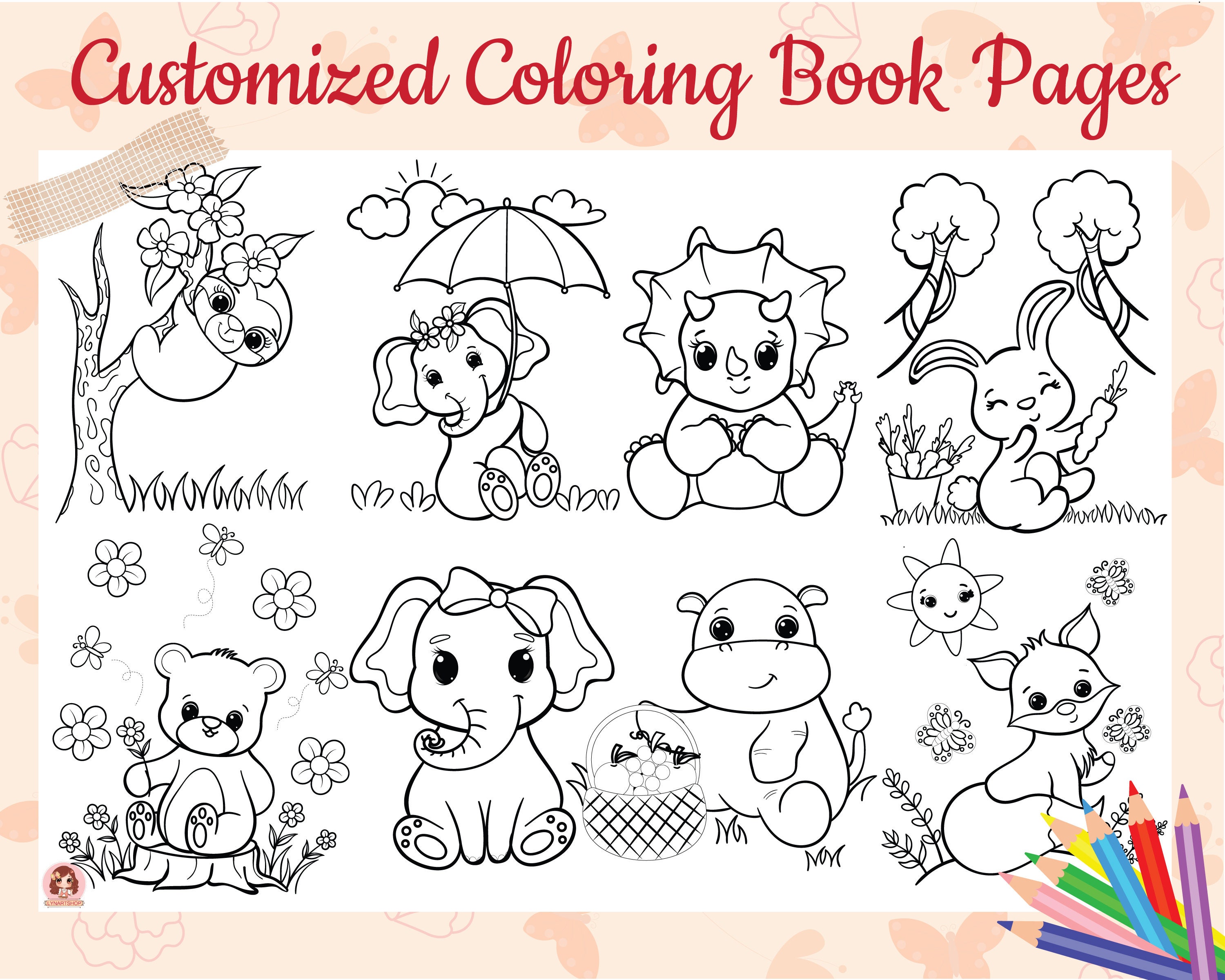 Customized Coloring Book Pages for Children and Adults KDP - Etsy